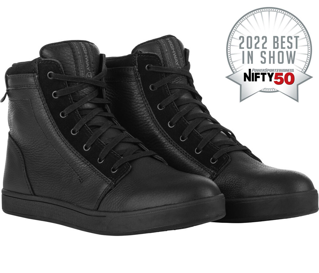 cyclebitz: Highway 21 Axle Riding Shoes - Black Leather Waterproof