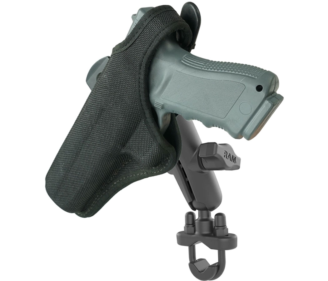 cyclebitz: RAM Mounts Hand Gun Holster Handlebar Mount Kit