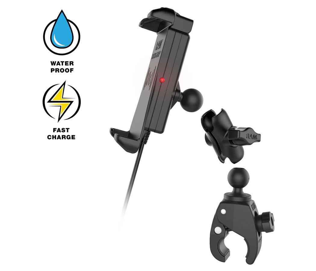 cyclebitz: RAM Mounts Waterproof Wireless Charge Quick Grip™ Claw Mount