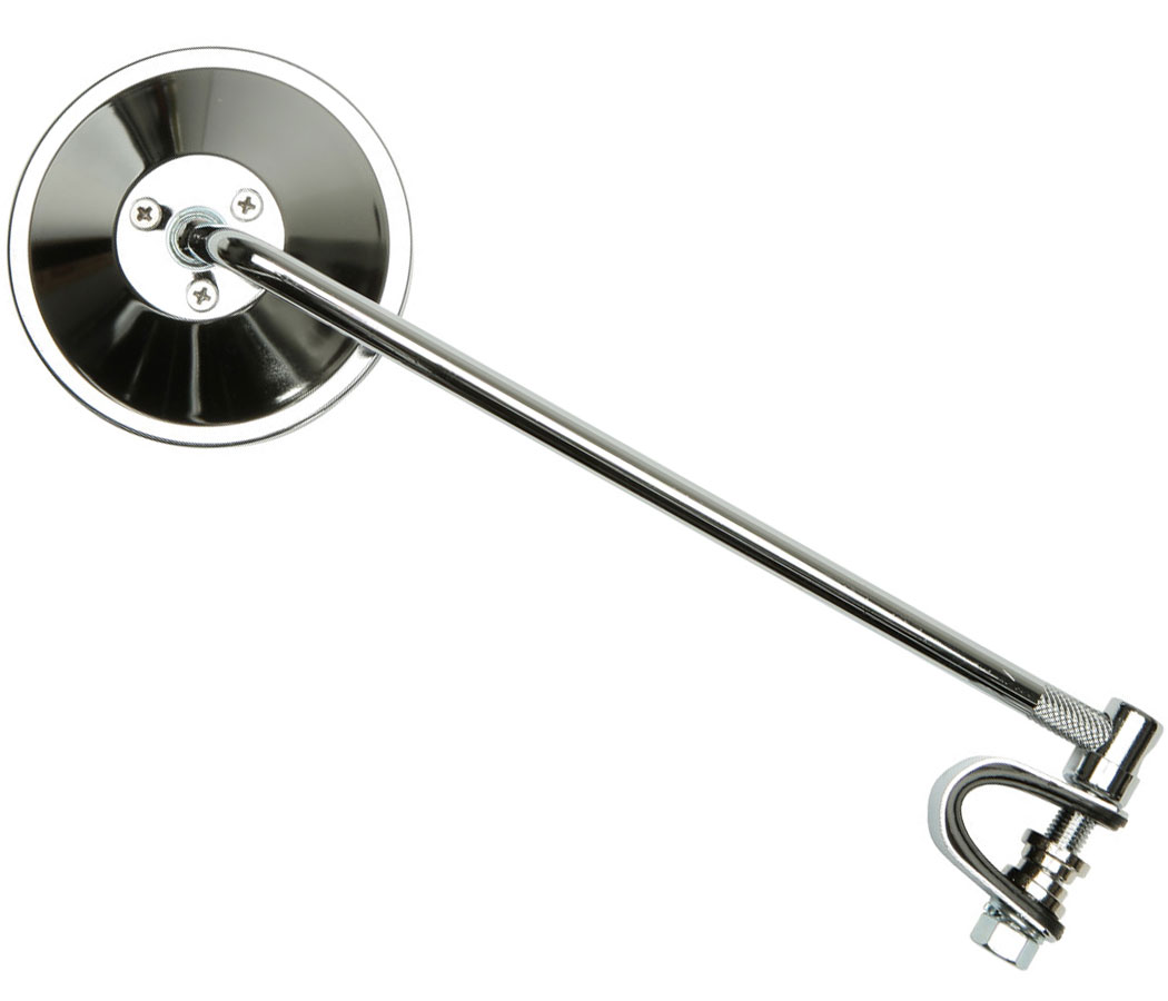 cyclebitz: Universal 4" Round Clamp-On Mirror Chrome 10" Stem