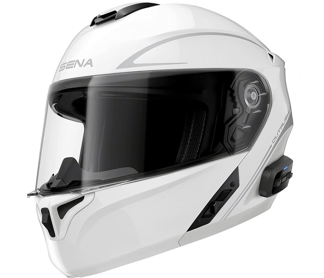 cyclebitz: SENA Outrush R Flip-Up Helmet - Gloss White