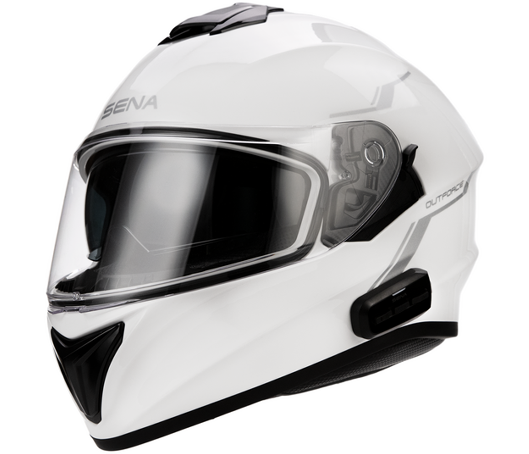 cyclebitz: SENA Outforce Bluetooth Helmet Gloss White